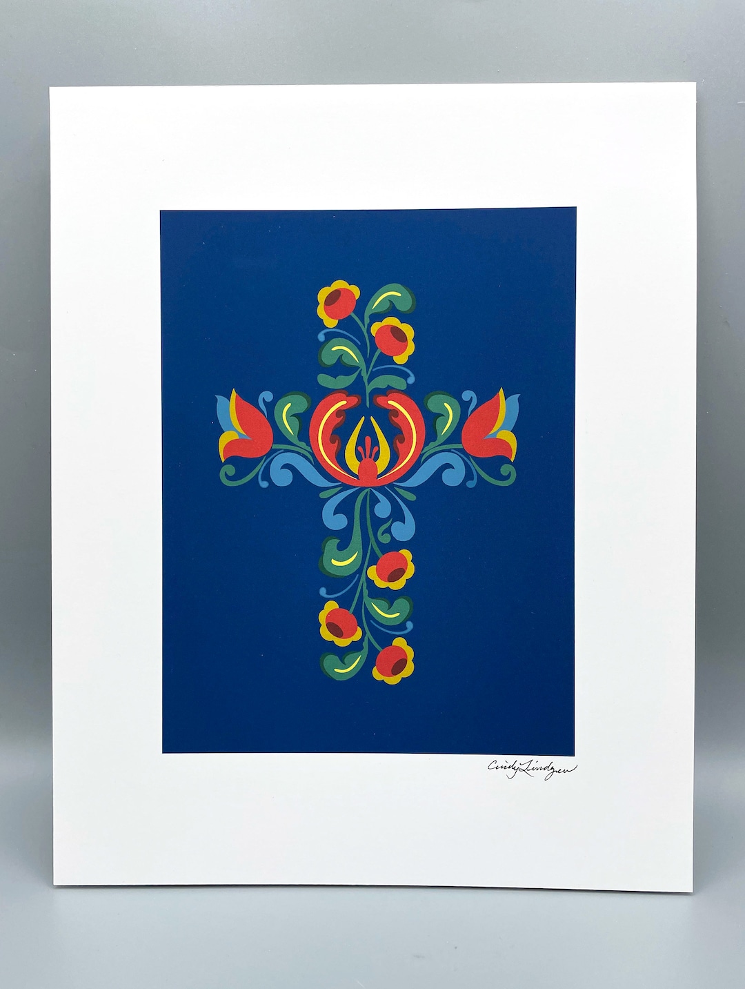 Norwegian Rosemal, Cross,art Print - Etsy