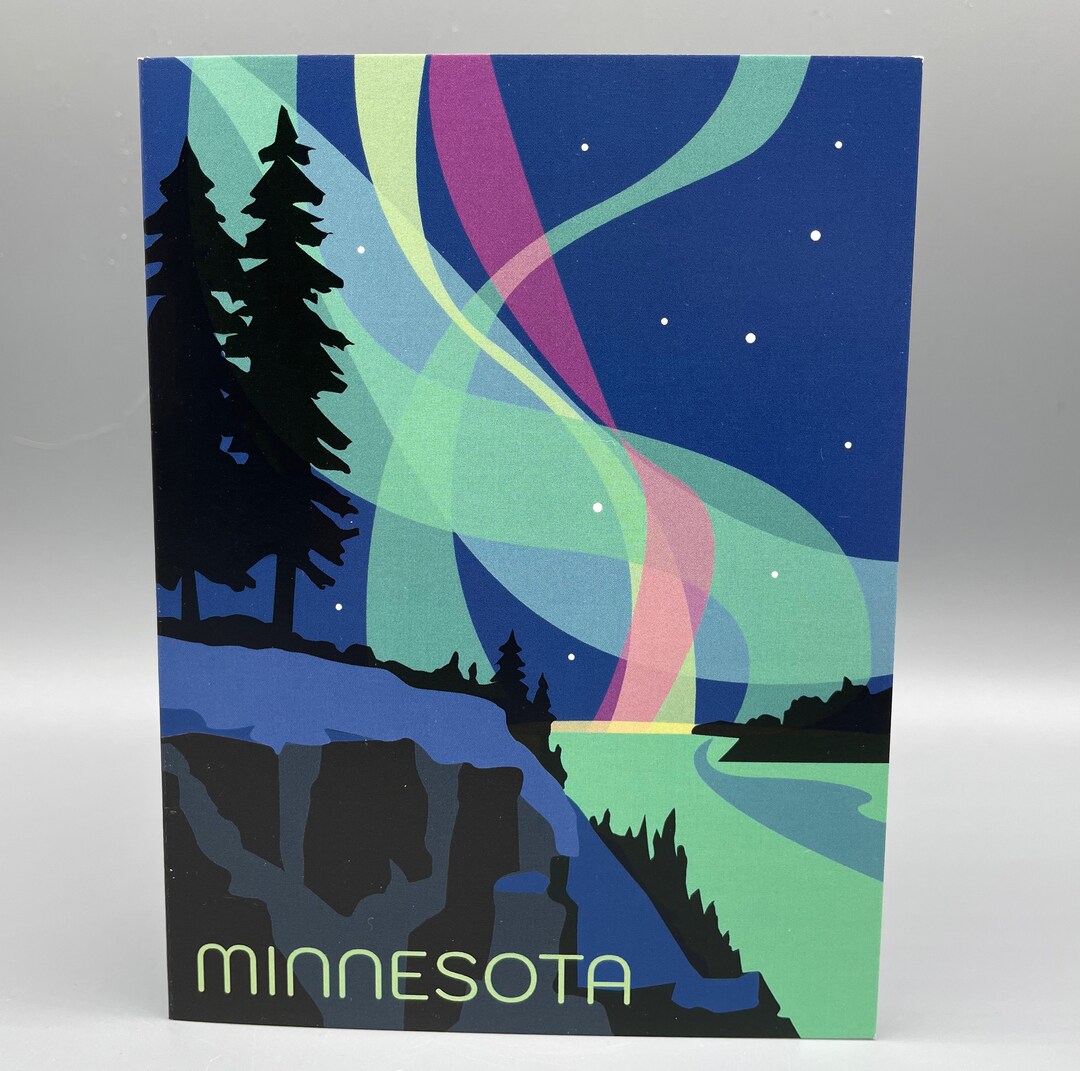 Minnesota Northern Lights Card - Etsy