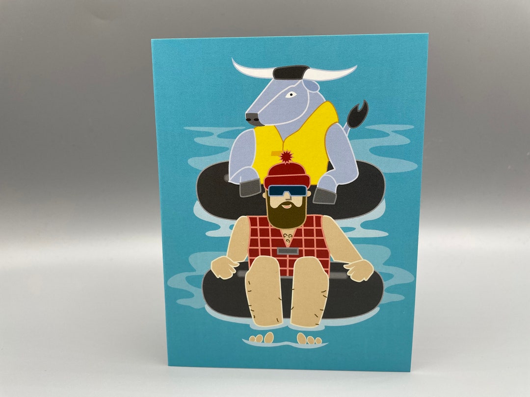 Paul Bunyan & Babe Tubing Card - Etsy