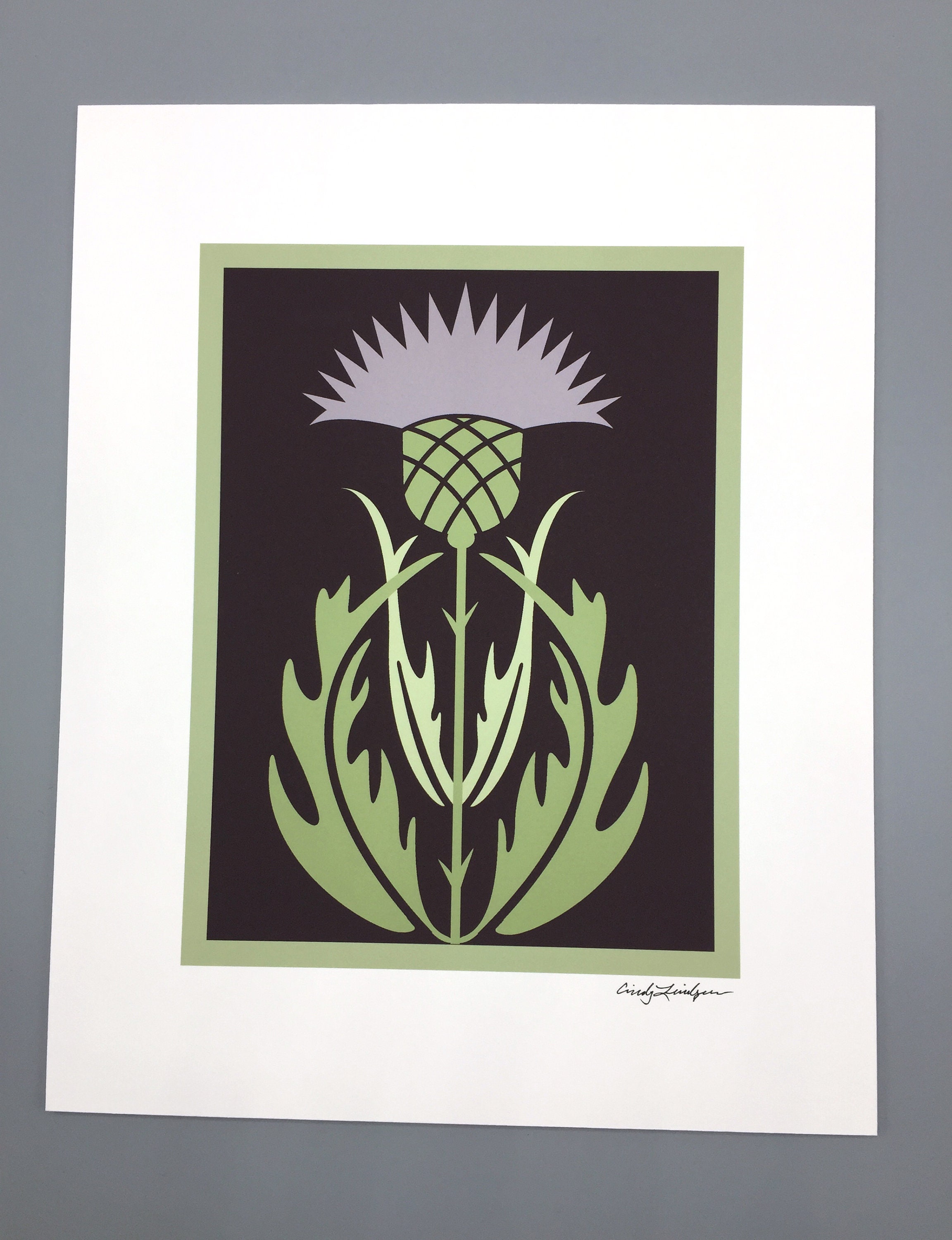 Arts and Crafts Style Thistle Art Print | Etsy