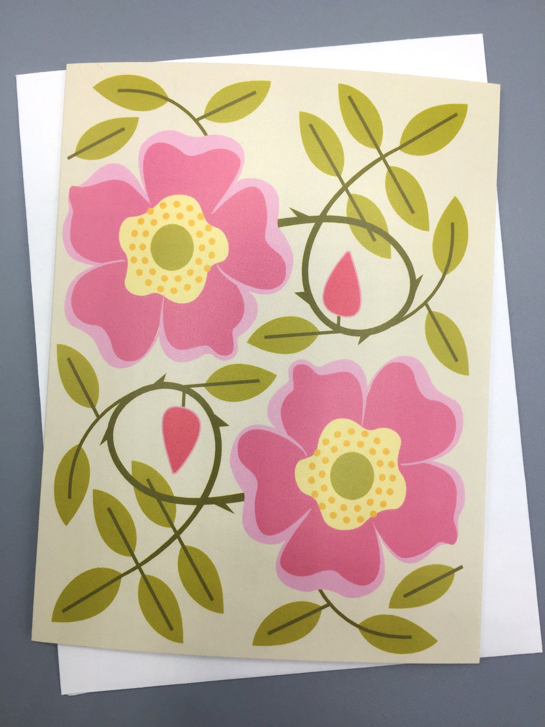 Wild Rose Note Card - Etsy