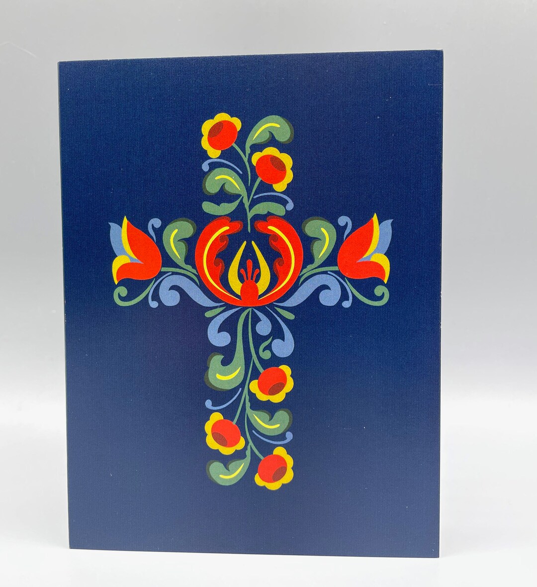 Norwegian Rosemal Cross, Scandinavian, Card - Etsy