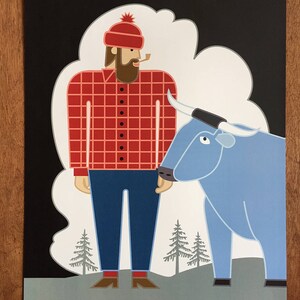 Paul Bunyan and Babe the Blue Ox, 18x 24" Poster - Etsy