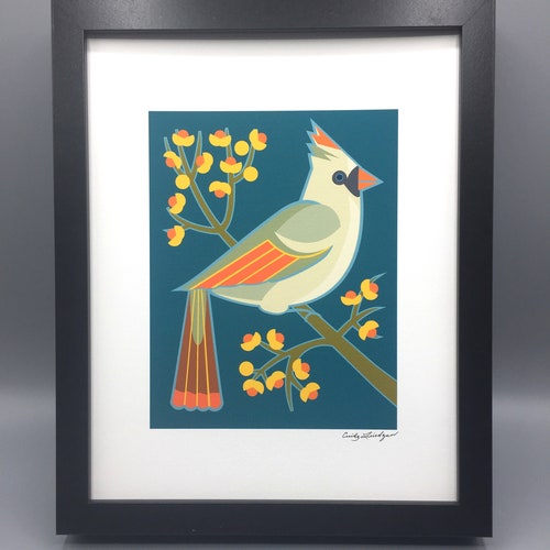 Bittersweet Female Cardinal Art Print - Etsy