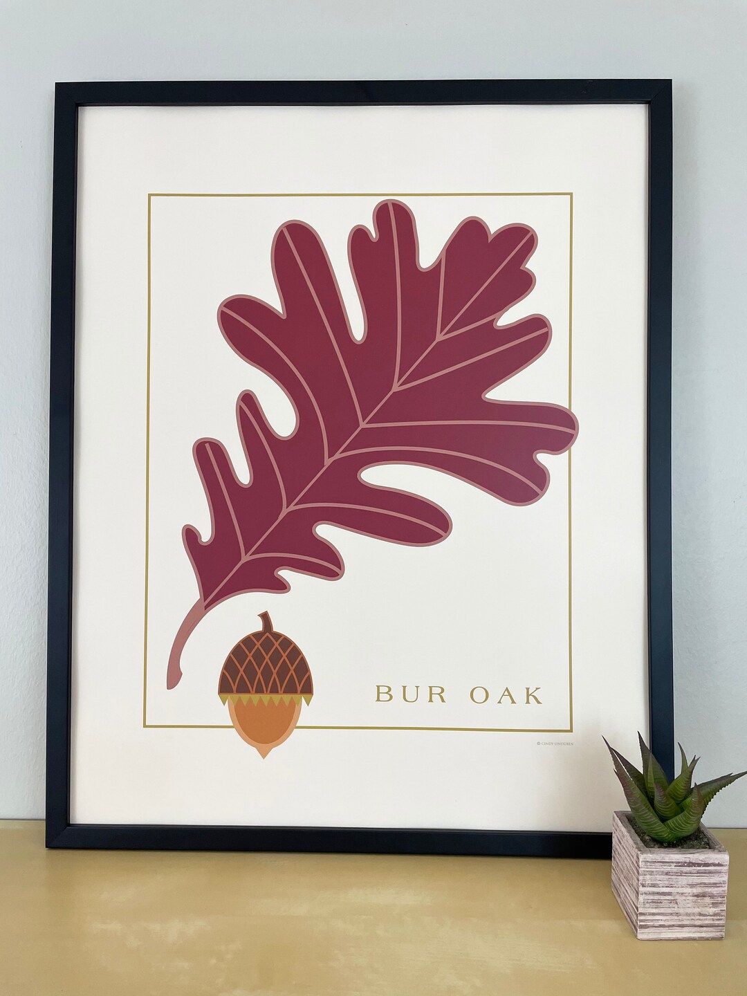 Bur Oak Leaf, 16x20" Art Print - Etsy