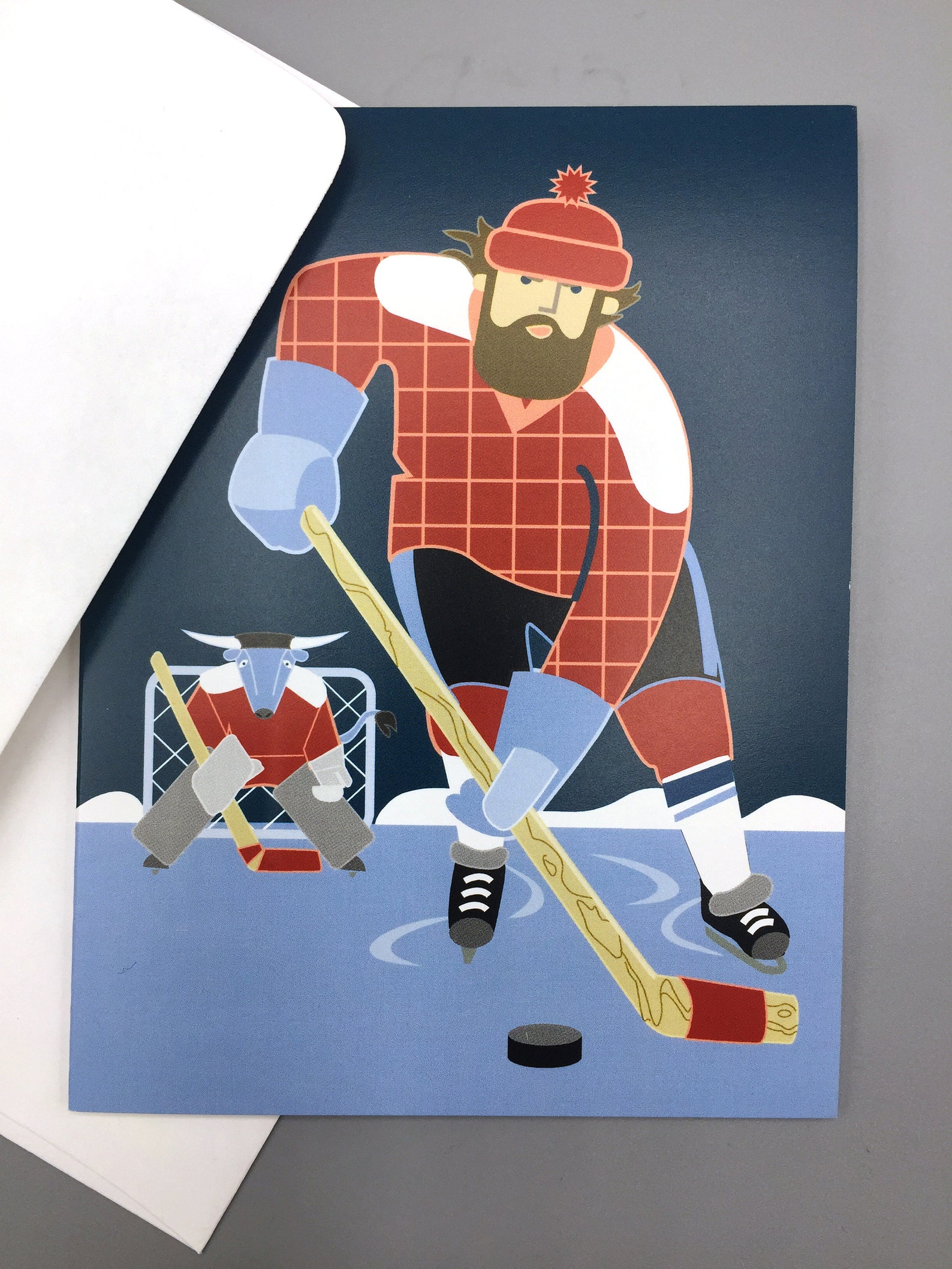 Paul Bunyan & Babe Hockey Card - Etsy