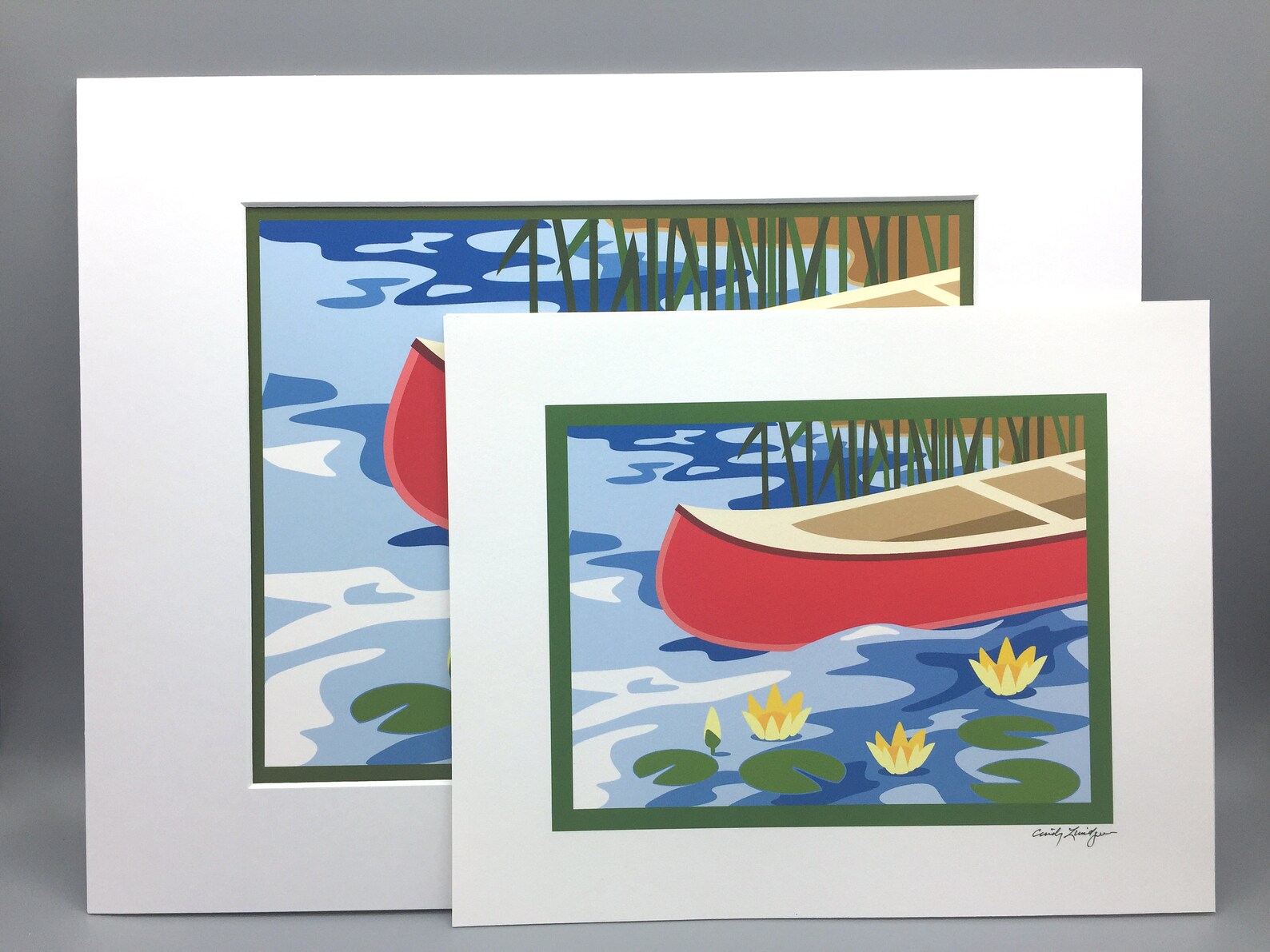 Red Canoe, Lake, Boat, Art Print - Etsy