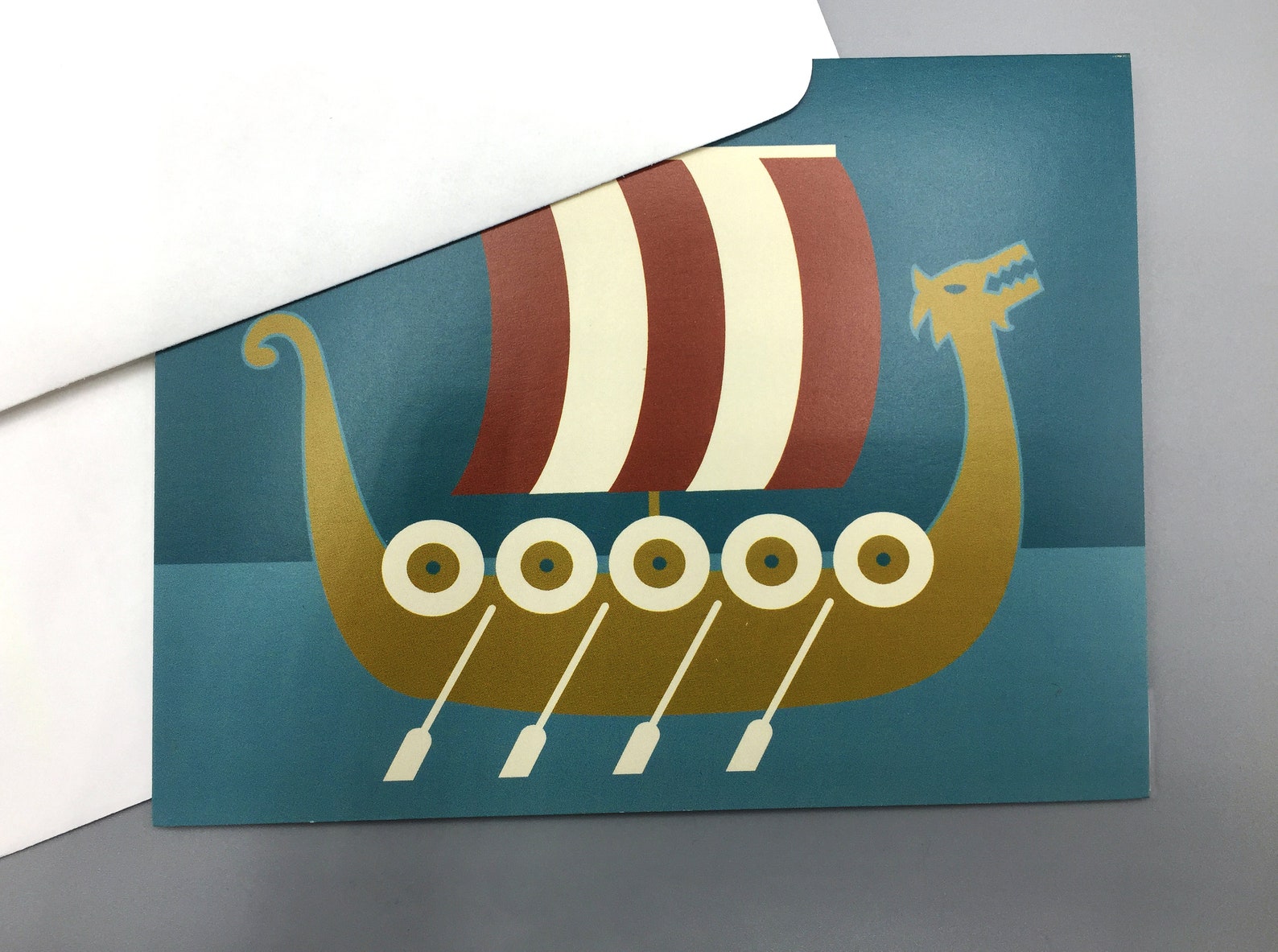 Viking ship Norway card | Etsy