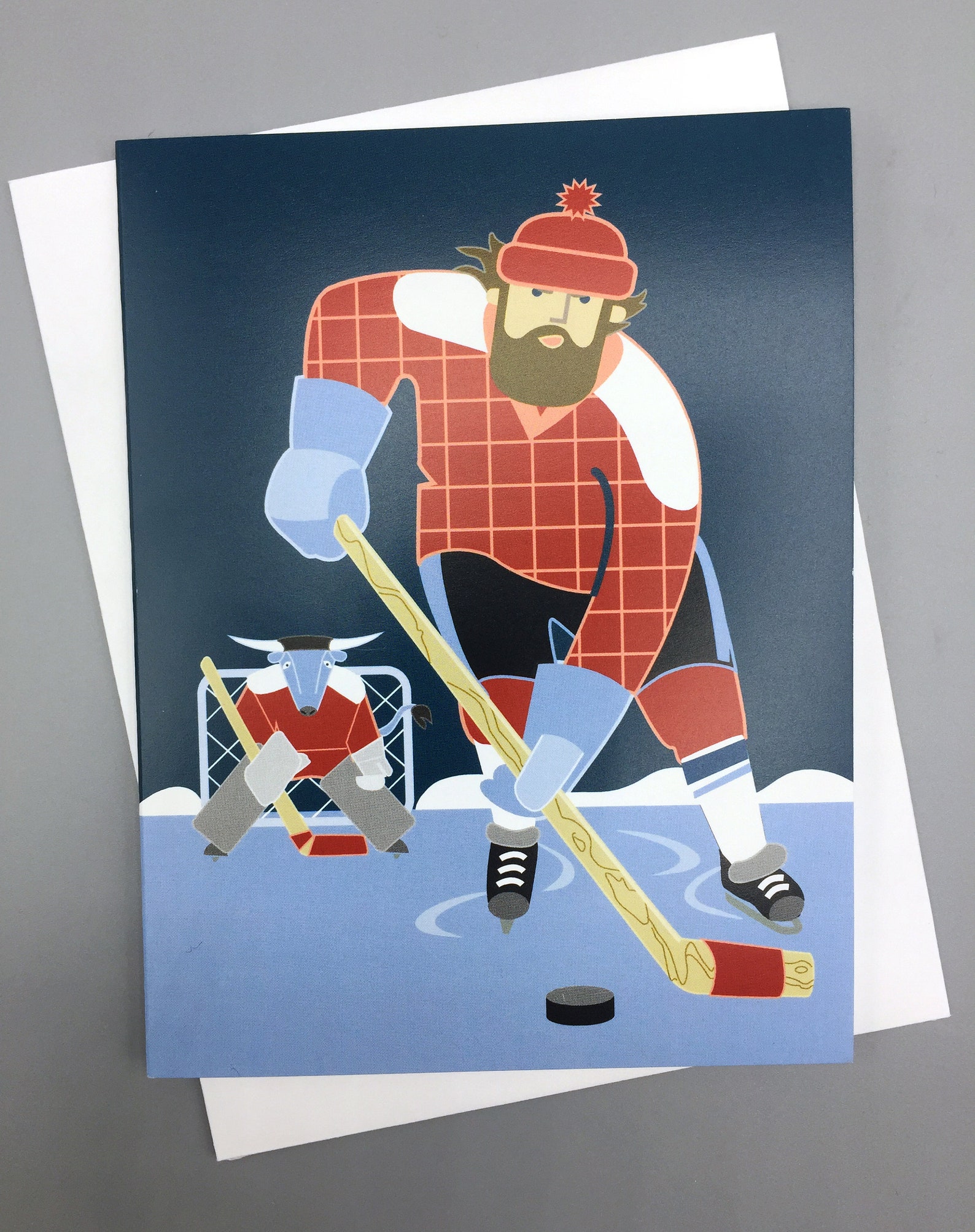 Paul Bunyan & Babe Hockey Card | Etsy