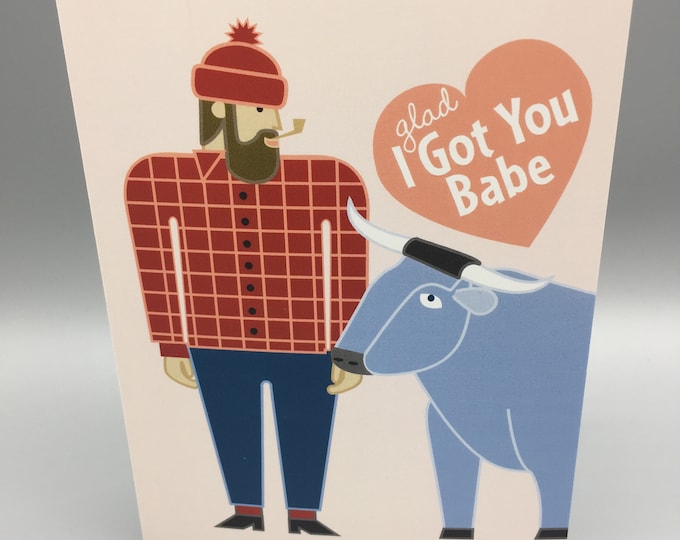 Paul Bunyan & Babe Card - Etsy