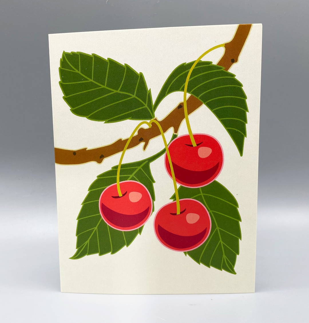 Cherries, Cherry Trio, Card - Etsy