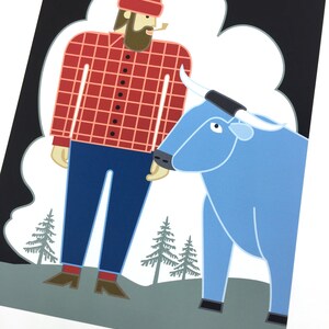 Paul Bunyan and Babe Blue Ox Art Print - Etsy