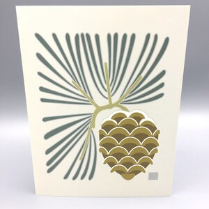 Scalloped Pine Cone Note Card - Etsy