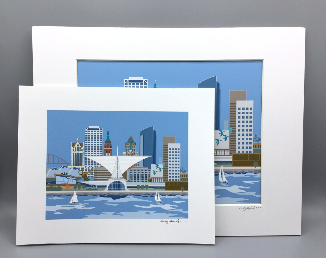 Milwaukee, Wisconsin Skyline, Art Print, 8x10, 11x14 - Etsy