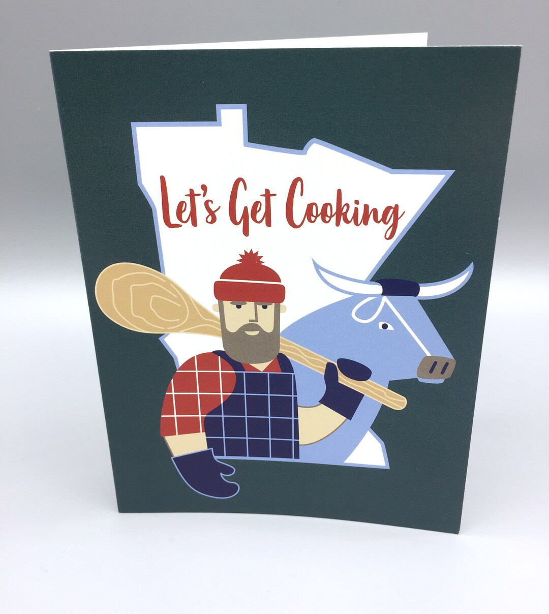 Paul Bunyan & Babe let's Get Cooking Card - Etsy