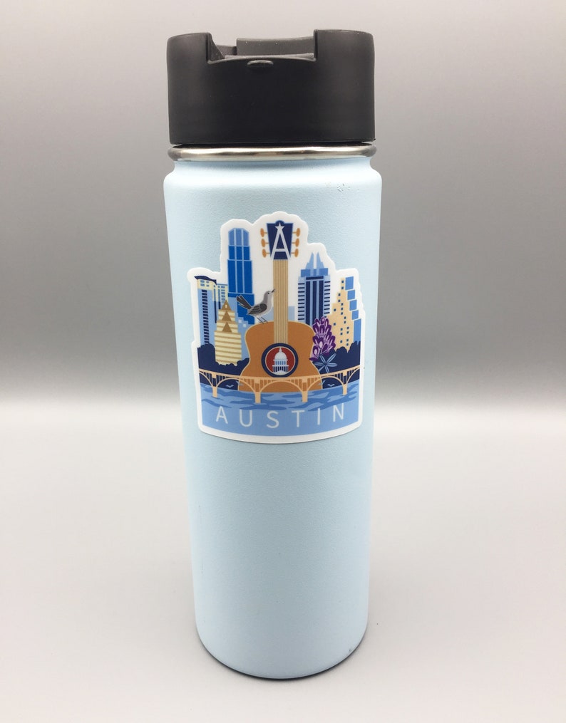 Austin Texas Skyline Vinyl Sticker | Etsy