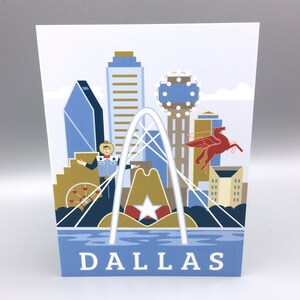 Dallas, Texas, Skyline Card - Etsy