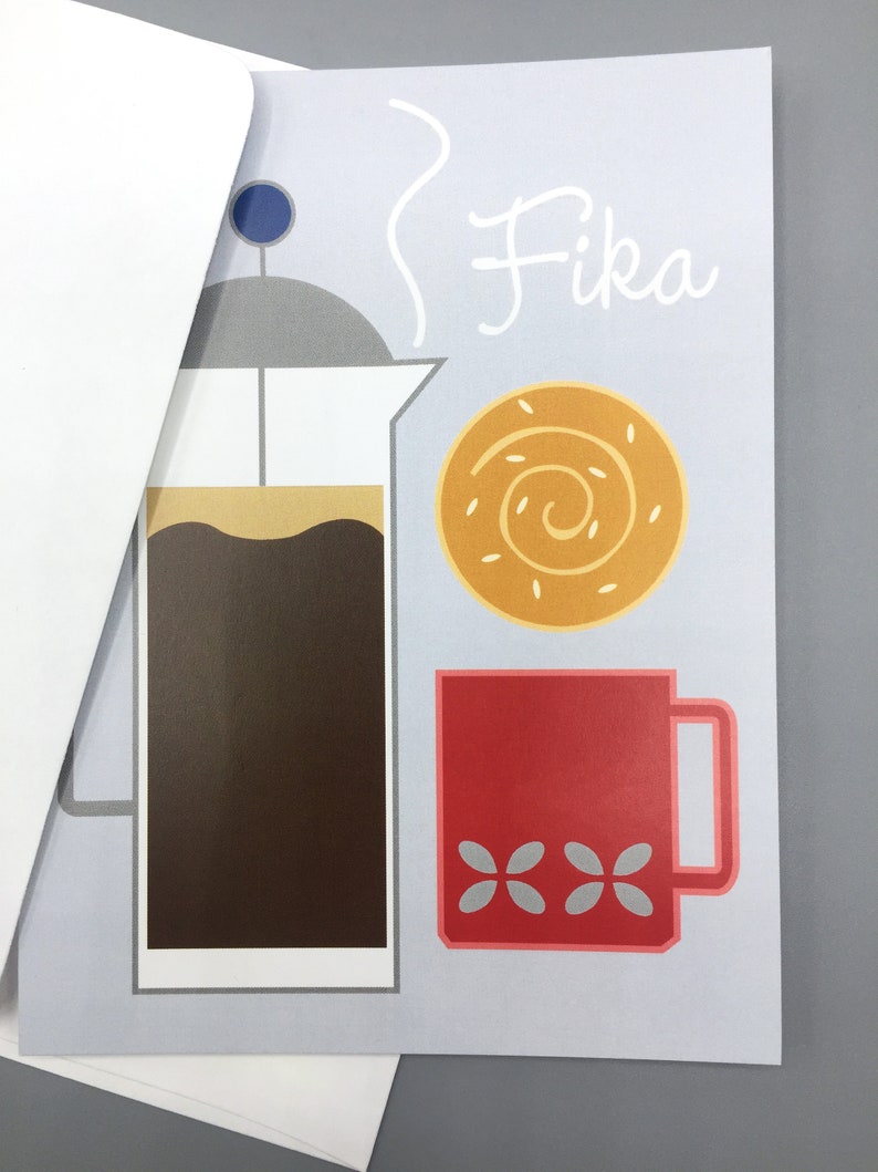 Fika, Swedish Coffee Break, Card - Etsy