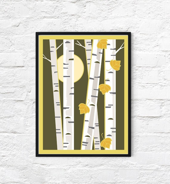 Moonlight Birch 18x 24 Poster | Etsy