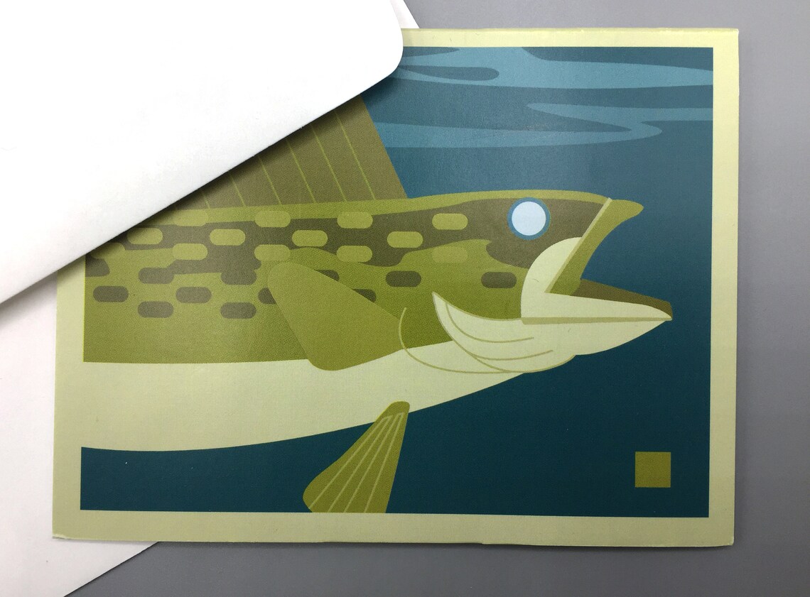 Walleye Fish Card - Etsy