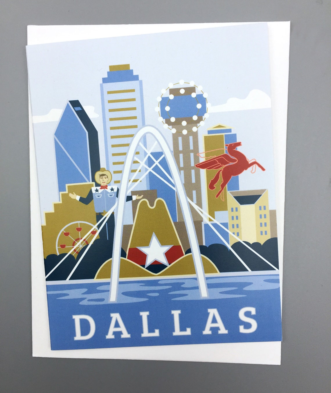 Dallas Texas Skyline Card - Etsy