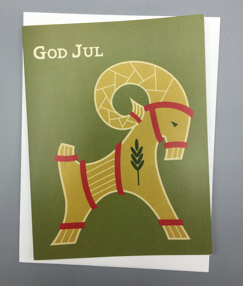 Julbock Holiday Card God Jul - Etsy