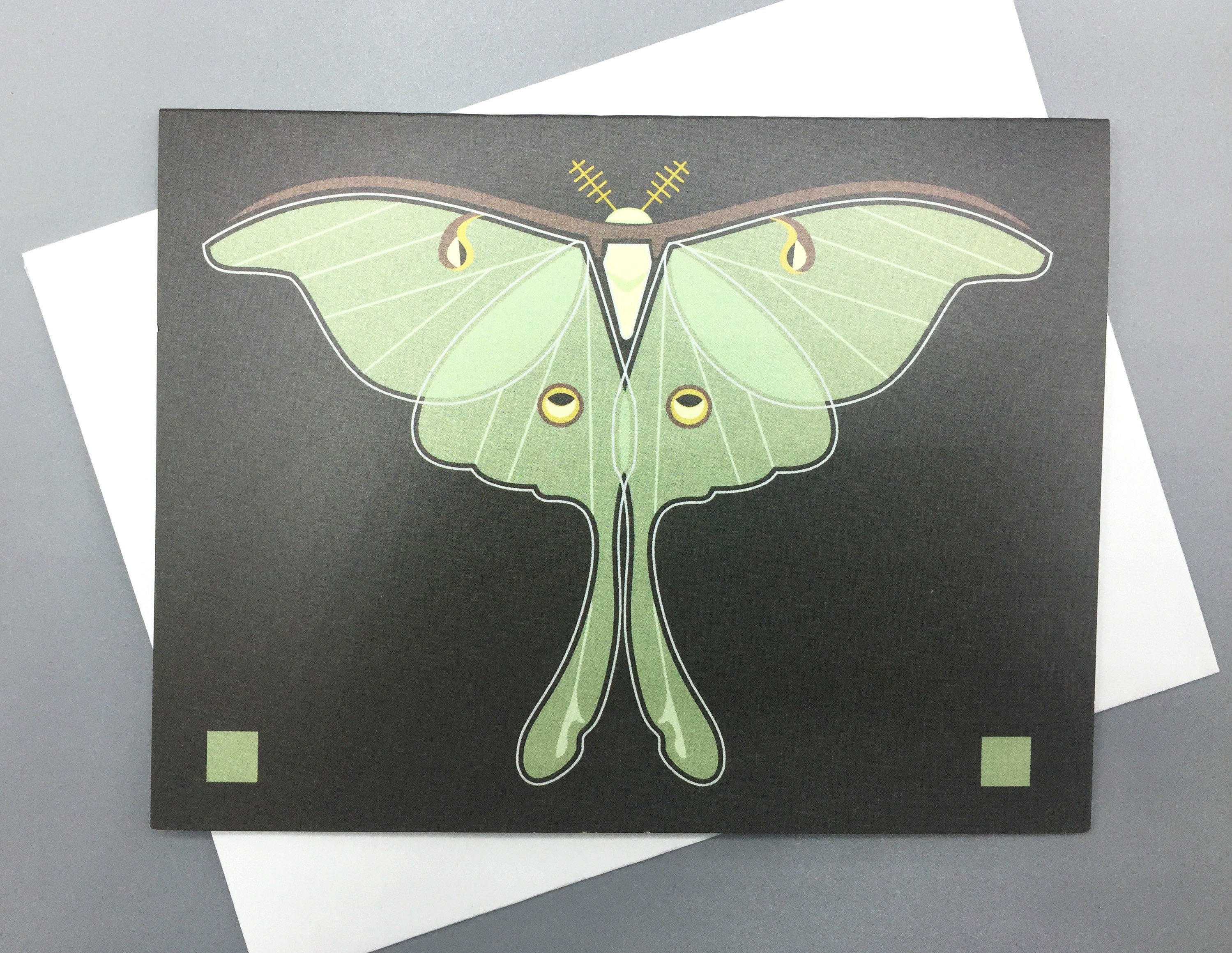 Luna Moth Note Card - Etsy