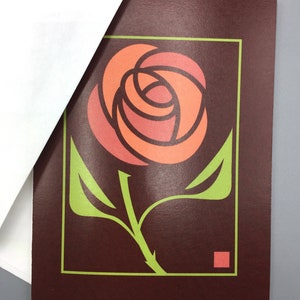 Craftsman Rose, Arts and Crafts Style,blank,card - Etsy