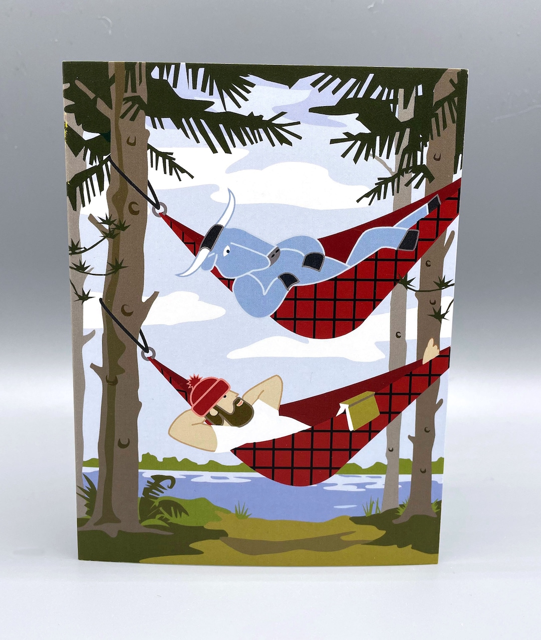 Paul Bunyan & Babe Hammocks, Card - Etsy