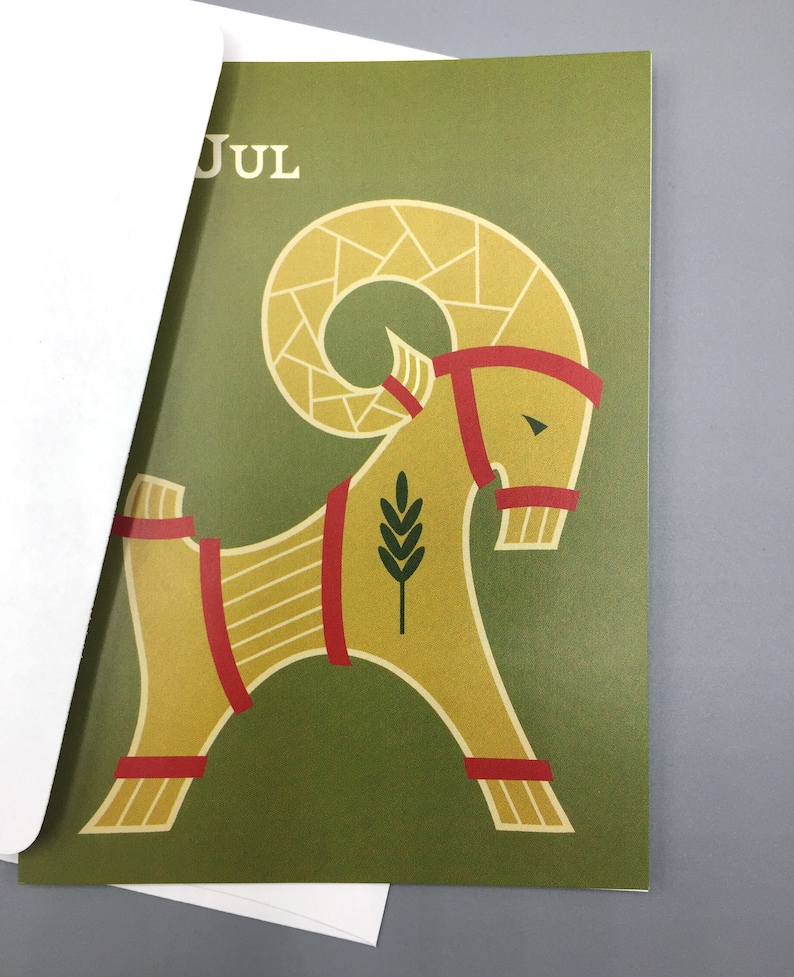 Julbock Holiday Card God Jul - Etsy