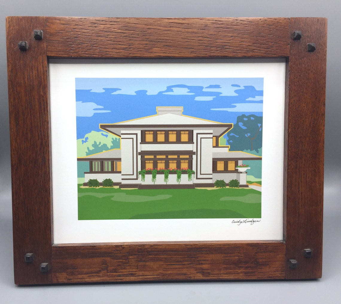 Stockman House Frank Lloyd Wright architecture Mason | Etsy