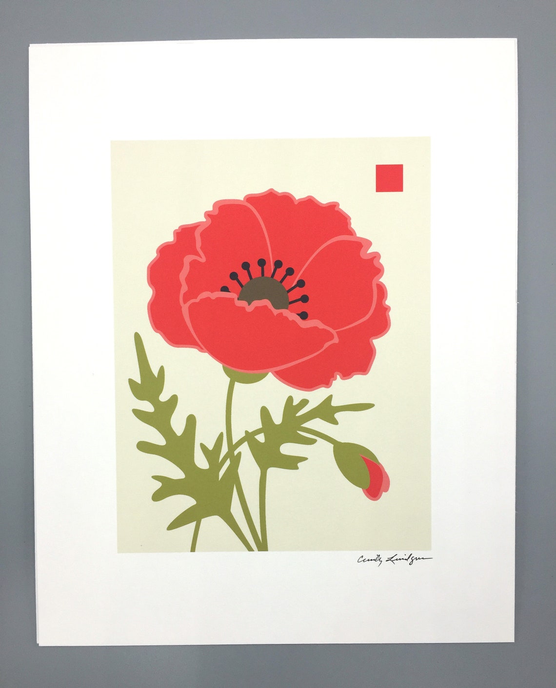 Red Single Poppy Art Print - Etsy