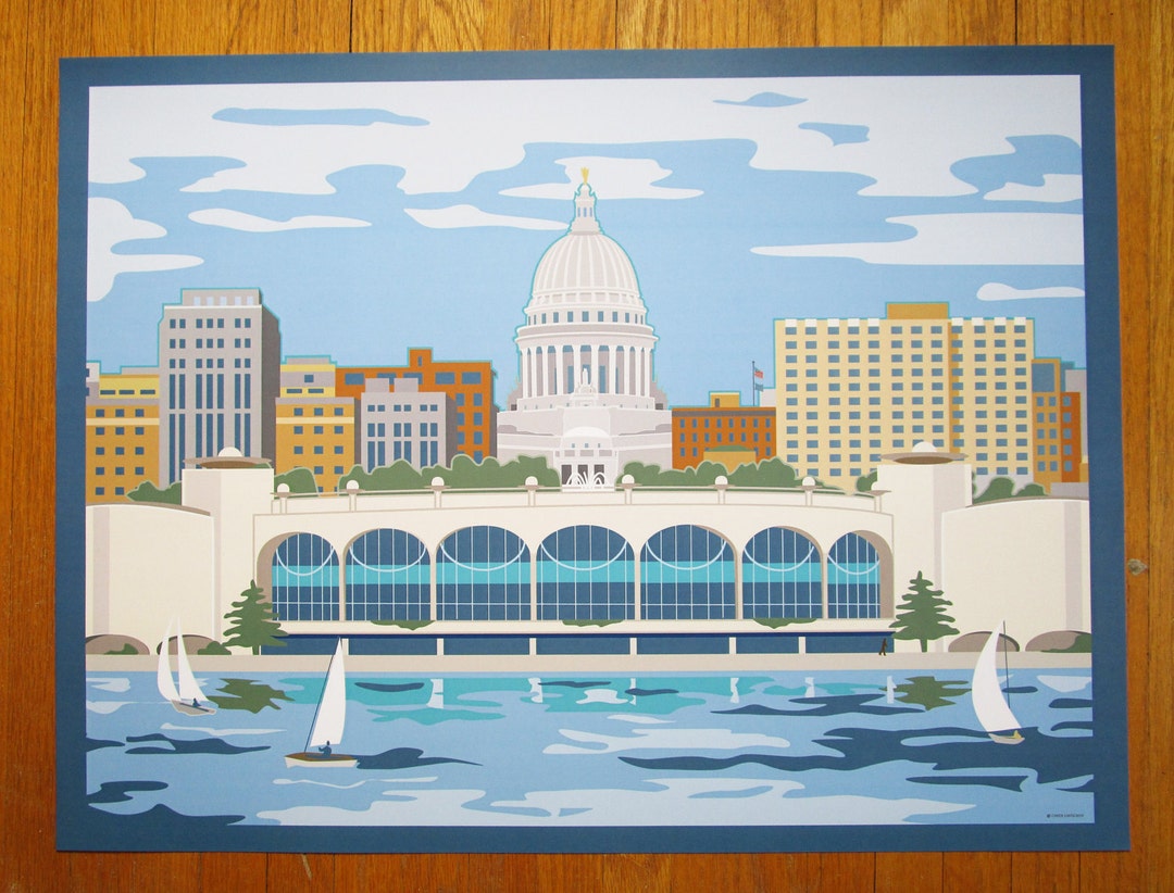 Madison Wisconsin Skyline 24 X18 Poster - Etsy