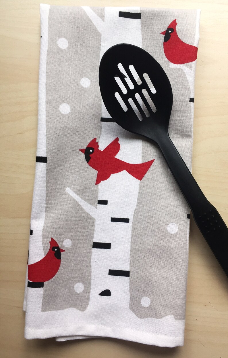 Winter Cardinals Tea Towel - Etsy