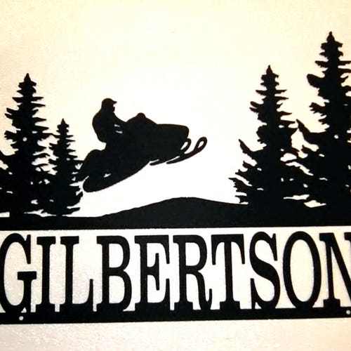 Custom Metal Sign Snowmobile Mountain Scene Winter Wall - Etsy