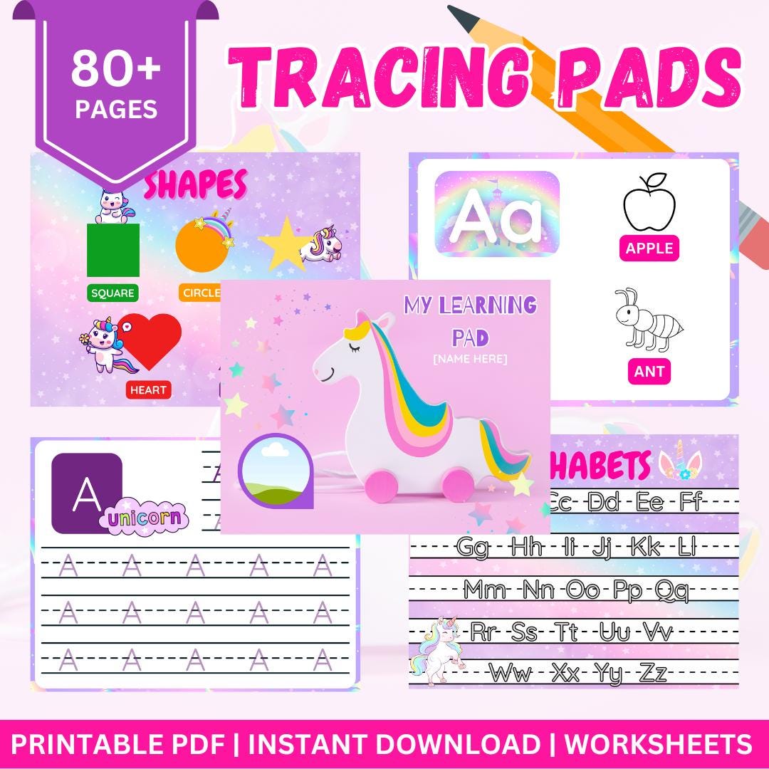Unicorn Custom Digital Learning Tracing Pad ABC Learning Shapes ...