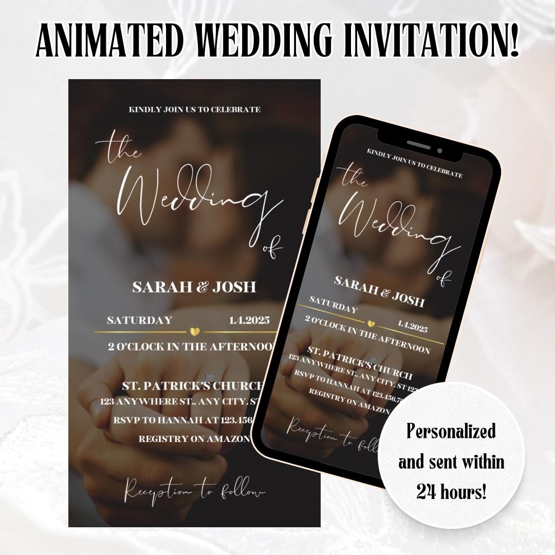 Animated Wedding Invitations Paperless Invitations Custom Photo ...