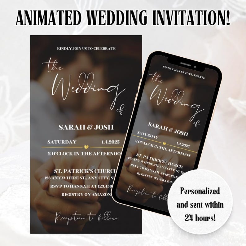 Animated Wedding Invitations Paperless Invitations Custom Photo ...