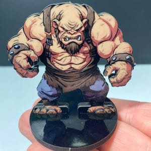 Ogre Dnd Miniature Wooden Miniature Mini Figurine Figure 2,5 65 Mm Base ...