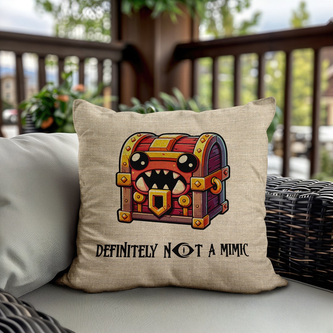 Dungeons & Dragons Funny Pillow Case Comic Cushion Mimic, RPG Cushion ...