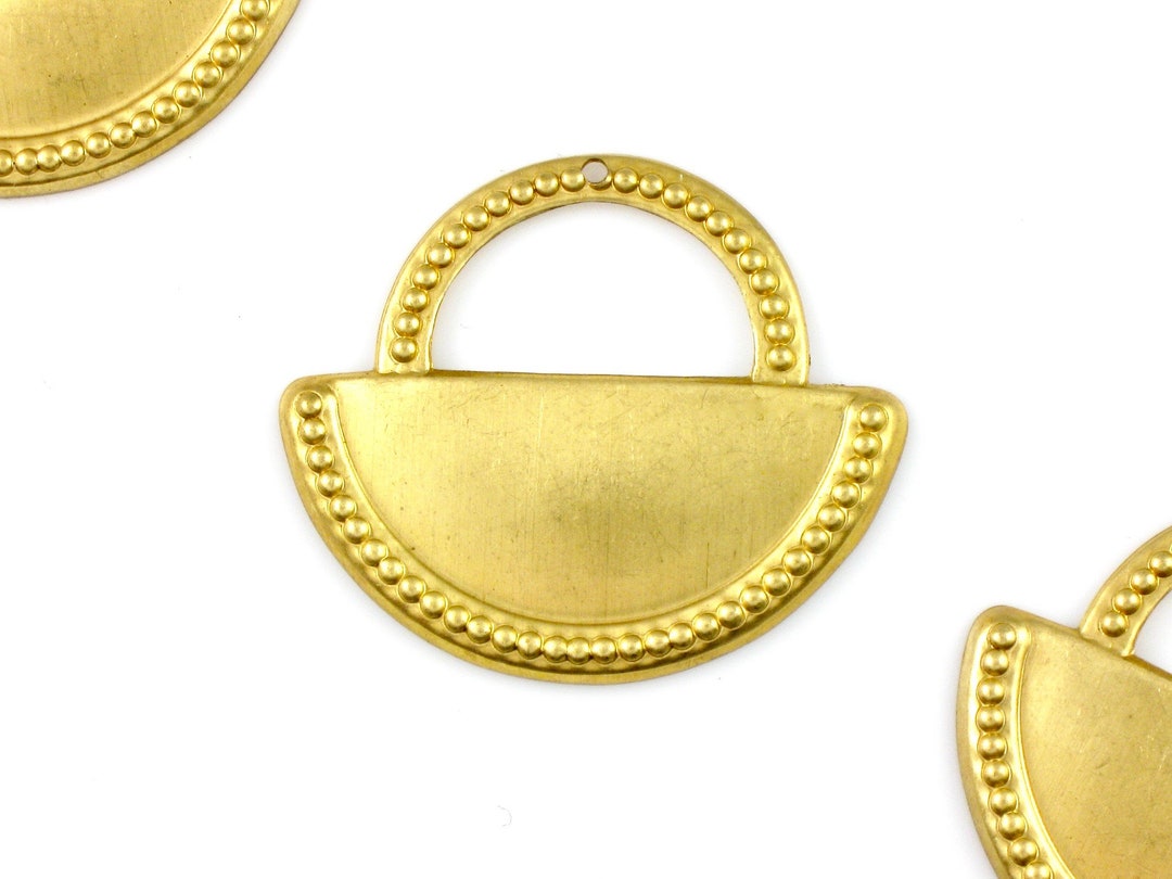 6 Half Circle Geometric Gold Jewelry Pendant or Earring Drops. Raw ...