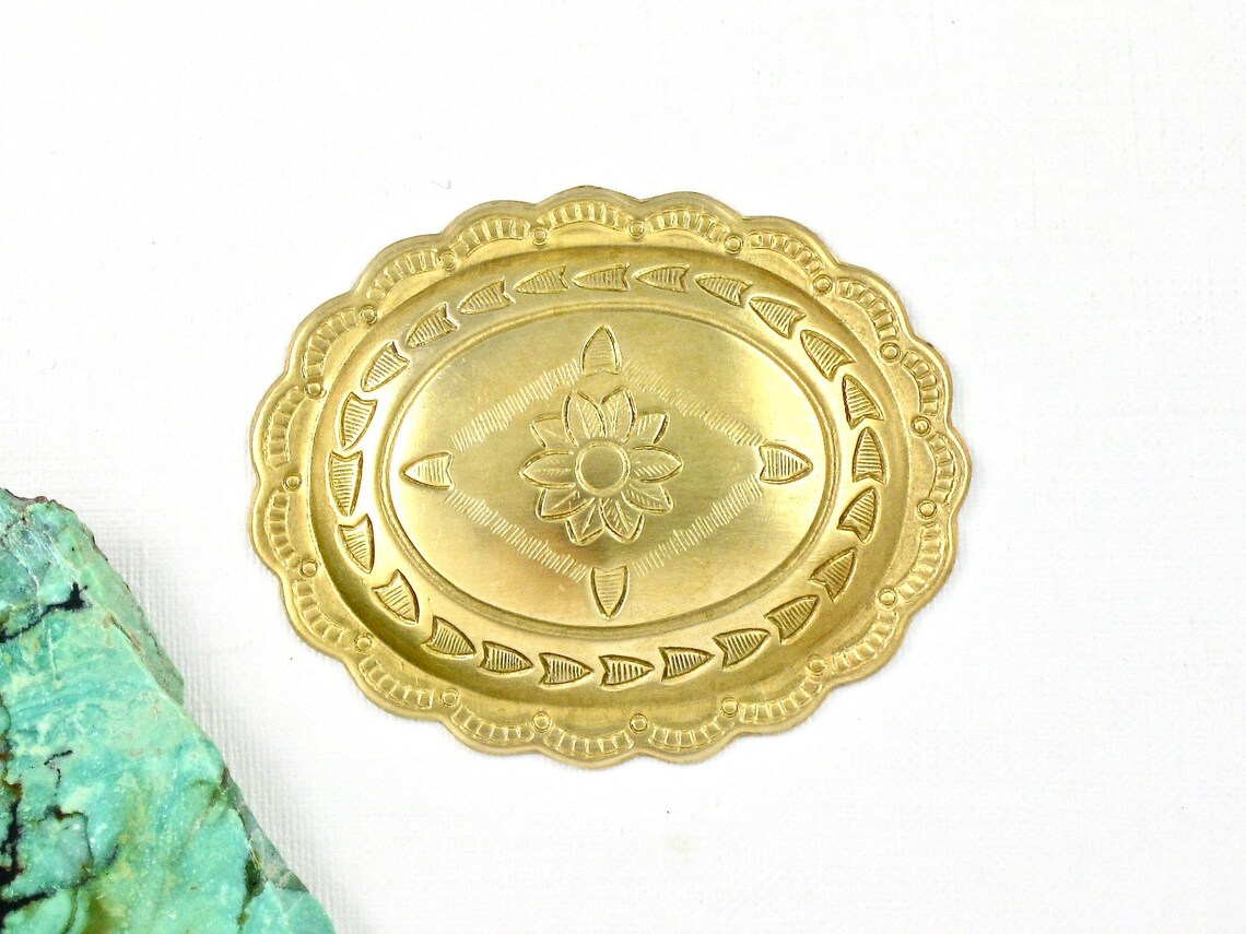 Gold Southwestern Concho Flower Jewelry Embellishment. 3 | Etsy