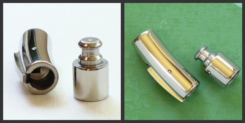 2 Silver Stainless Steel End Cap Clasp for Leather Jewelry. - Etsy