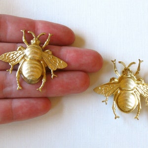 Large Brass BEE Jewelry Embellishment . Raw Brass Stamping Made in the ...