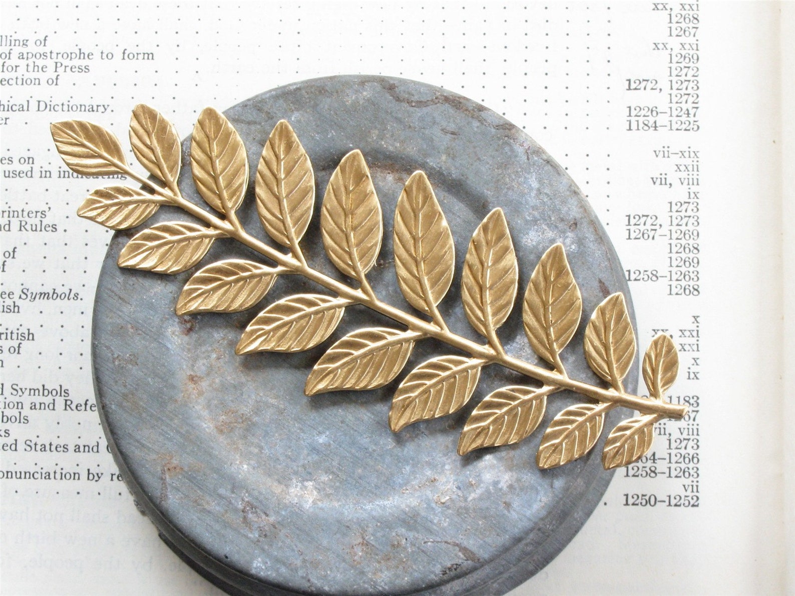 2 Large and Long Gold LAUREL LEAF Jewelry Embellishment. Raw | Etsy