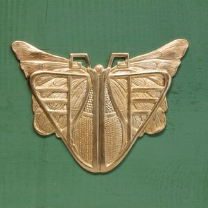 XX Large Brass Art Nouveau DECO Butterfly Beetle Pendant 73mm X 64mm ...