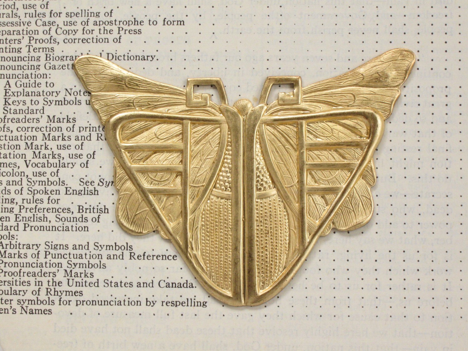 XX Large Brass Art Nouveau DECO Butterfly Beetle Pendant 73mm - Etsy