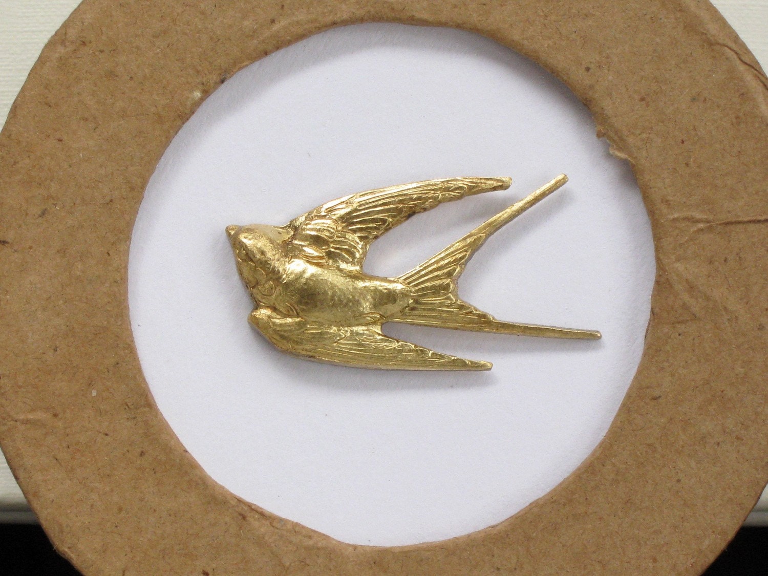 Gold SPARROW Bird Jewelry Embellishment. Raw Brass Stamping - Etsy