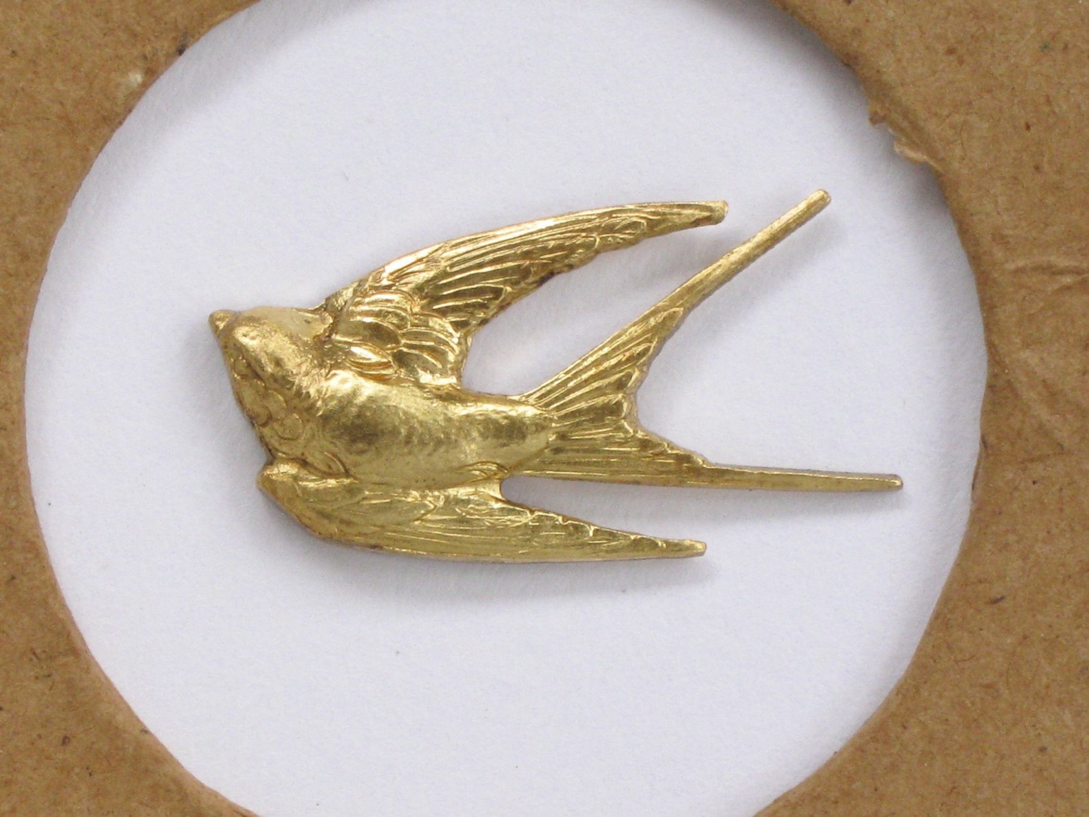 Gold SPARROW Bird Jewelry Embellishment. Raw Brass Stamping - Etsy