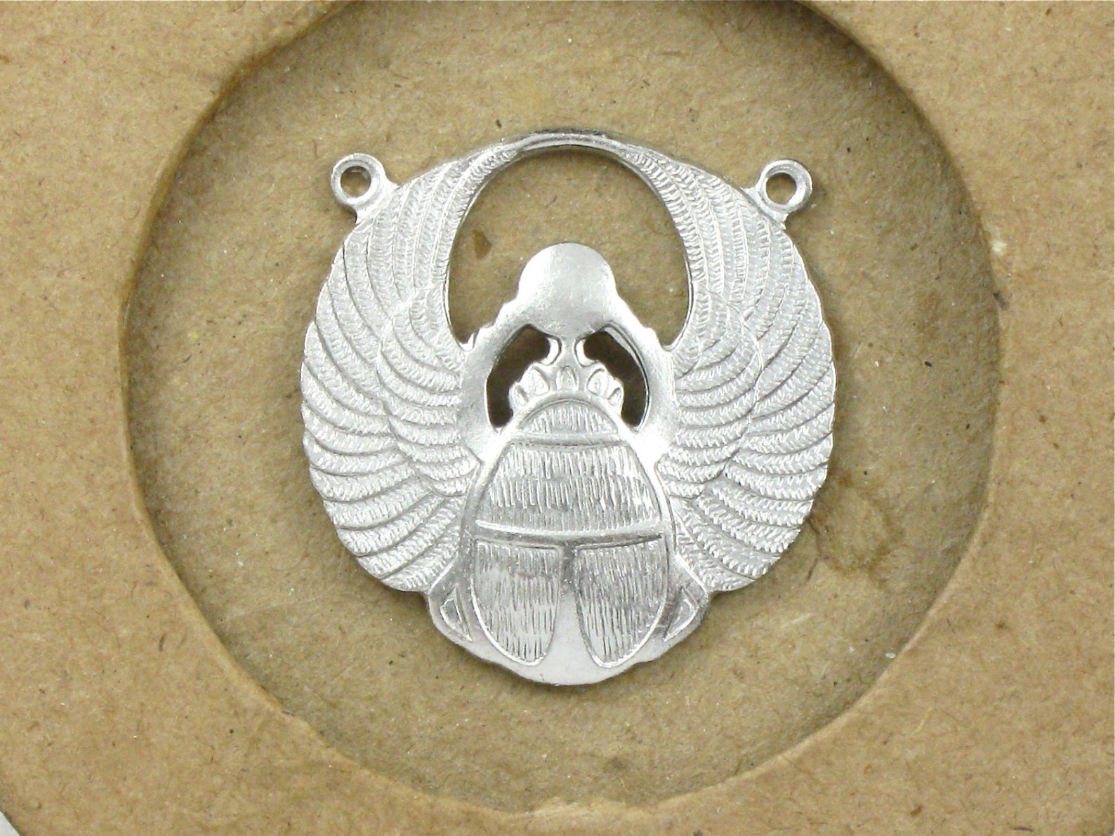 2 large matte silver SCARAB beetle pendant. Stunning high | Etsy